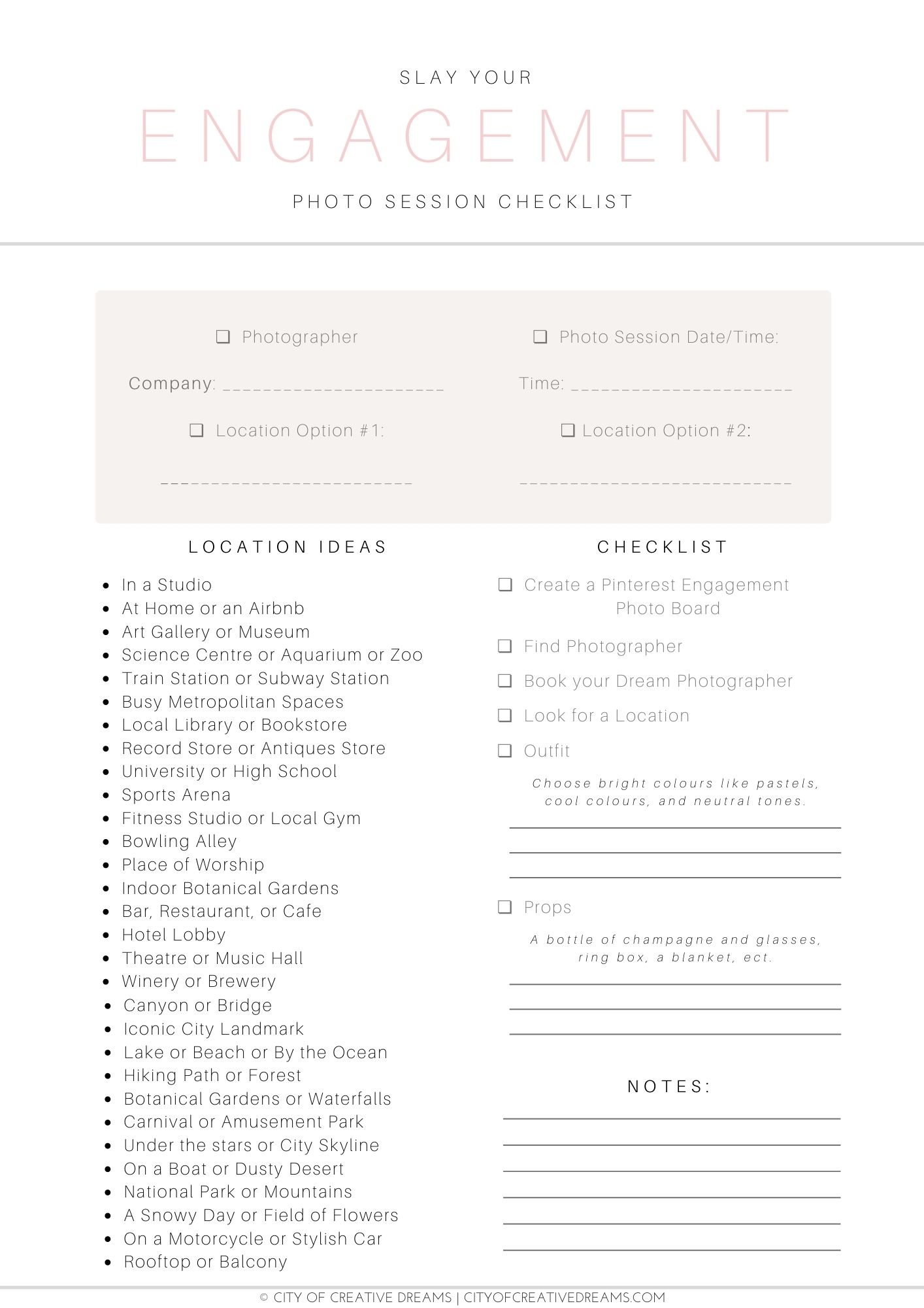 VIP: Free Wedding Resources (Subscribers Only) - City of Creative Dreams